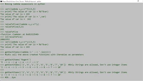 Python Use Of Lambda Expression