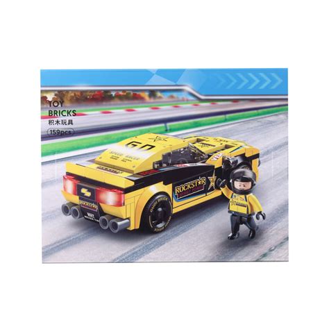 Bloques Armables De Figura Coche De Carreras Amarillo Miniso