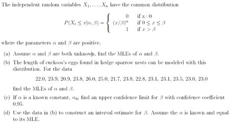 solved the independent random variables x1 xn have the