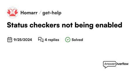 Status Checkers Not Being Enabled Homarr