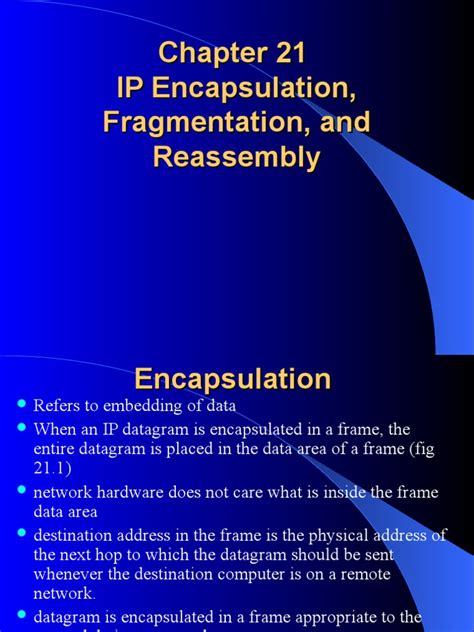 Encapsulation Fragmentation And Reassembly Pdf Internet Protocols