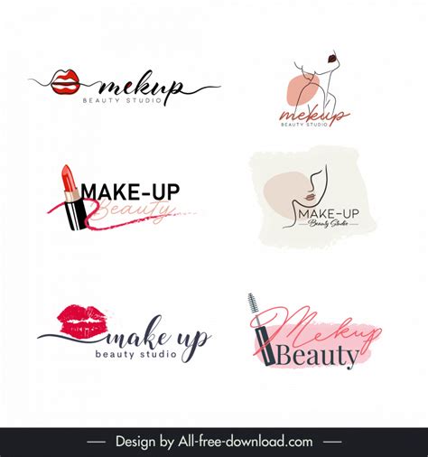 Makeup Beauty Studio Logo Handrawn Symbols Vectors Images Graphic Art