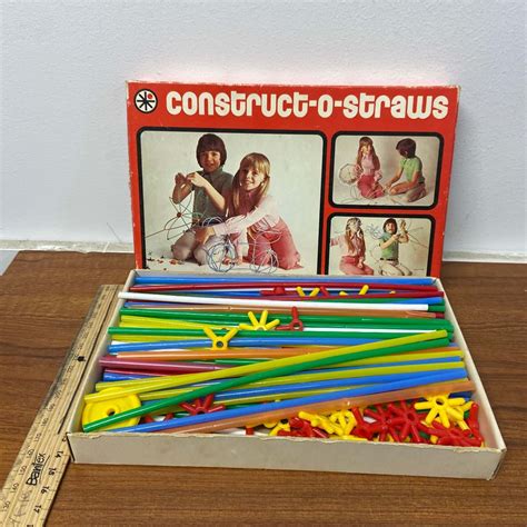 Vintage Construct O Straws Building Toy S