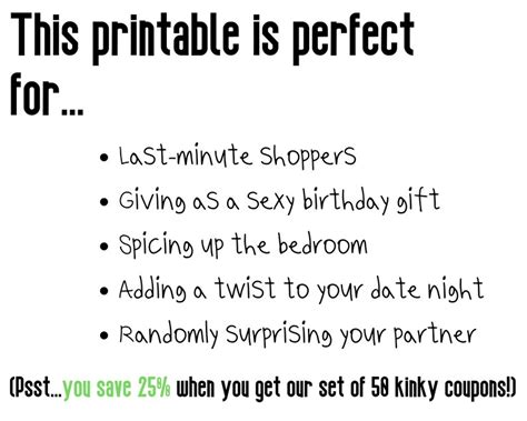Printable Sex Coupons For Kink Sex Game For Couples Kinky Gift Idea For Dom Sub Etsy
