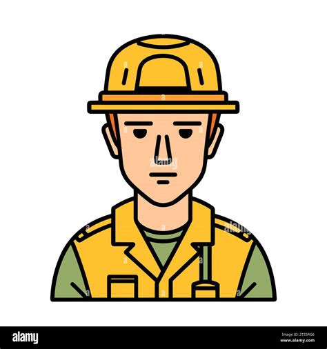 Builder Icon Construction Worker Icon Isolated Cartoon Icon Of