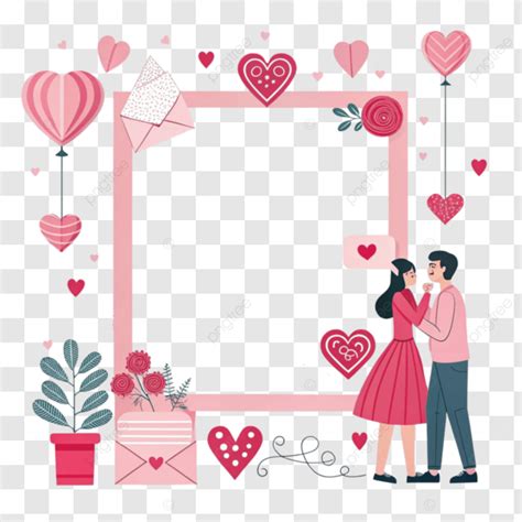 발렌타인데이를 위한 낭만적인 하트 테마 테두리 애인 국경 심장 발렌타인 데이 Png 일러스트 및 이미지 에 대한 무료 다운로드 Pngtree