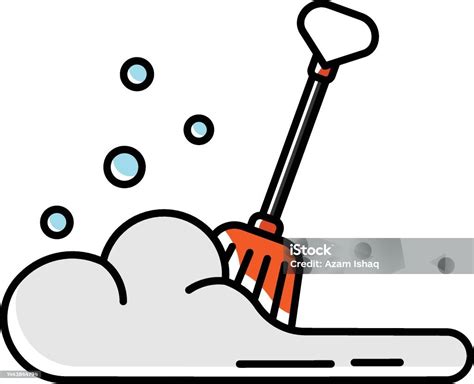 제설 진행 중 벡터 색상 누락 아이콘 디자인 겨울 시즌 요소 기호 스노우 보드 장비 기호 익스트림 스포츠 스톡 일러스트 강설 청소 또는 썰매 삽 개념 겨울에 대한 스톡 벡터