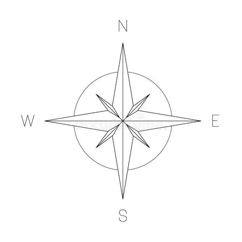 Compass Rose Nautical Chart Travel Equipment Displaying Orientation