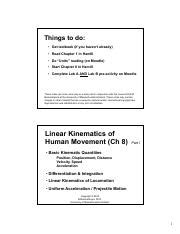 Linear Kinematics Of Human Movement Basic Concepts And Course Hero