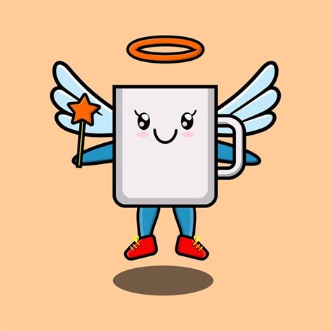 Premium Vector Cute Cartoon Mug Character In The Form Of Fairy In 3d