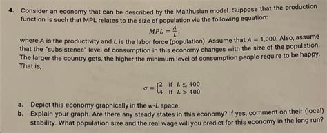 4 Consider An Economy That Can Be Described By The