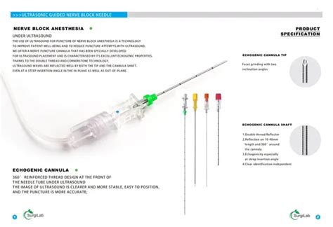 Ultrasound Guided Peripheral Nerve Block Needle Stainless Steel 22g