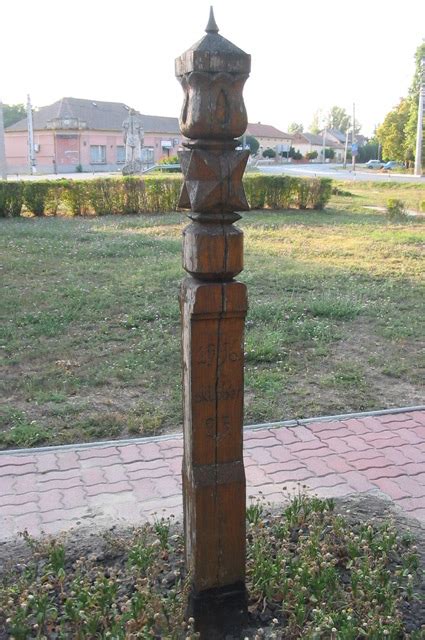 Ornamental Wooden Pole To The 1956 Hungarian Revolutions Memory