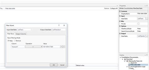Filter Data Table The Value For Argument Column Name Is Not Set Or Invalid Studio UiPath