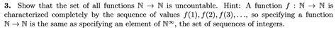Solved Show That The Set Of All Functions Mathbb N Chegg