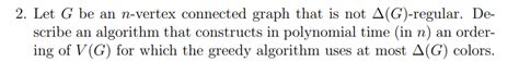 Solved Let G ﻿be An N Vertex Connected Graph That Is Not