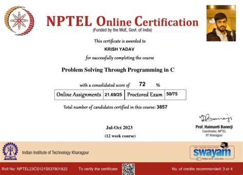 Programming Coding Nptel Certification Problemsolving