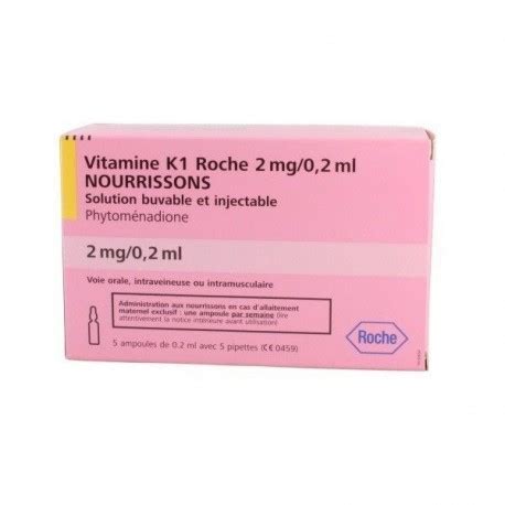 Vitamine K1 Roche Nourrisson 5 Ampoules