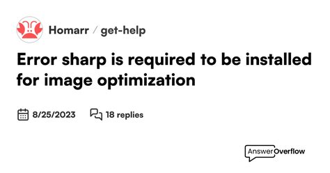 Error `sharp Is Required To Be Installed For Image Optimization` Homarr