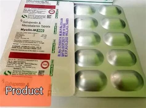 Gabapentin 300 Mg Mecobalamin 500 Mcg Tablet Myolin M 300 For Neuropathy Treatment Nerves At