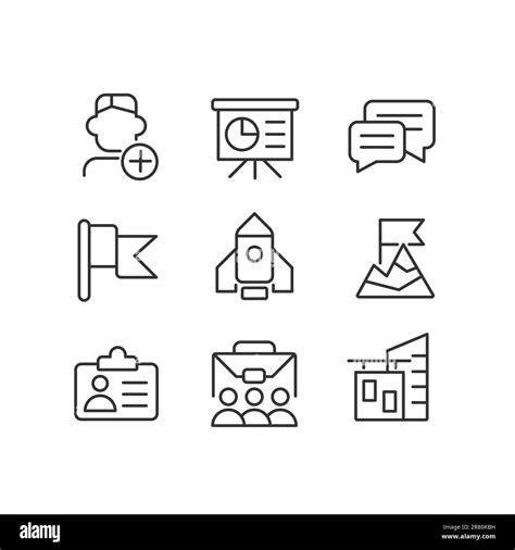 career goals pixel perfect linear icons set stock vector image and art