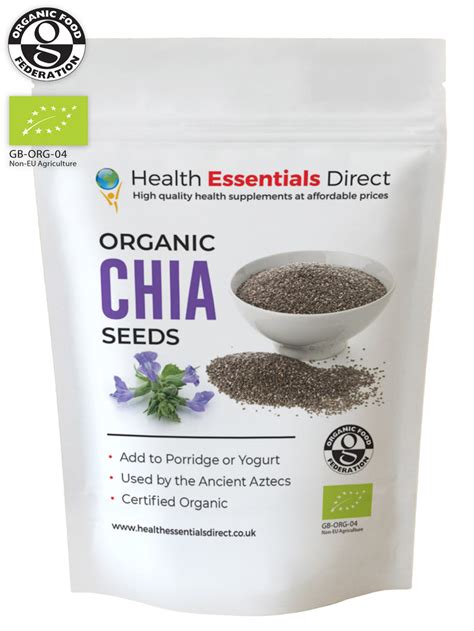 Buy Chia Seeds Organic Raw Uk Health Essentials Direct