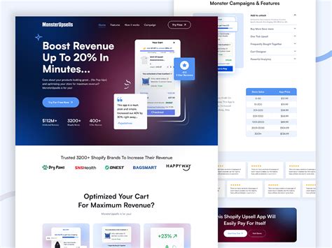 Saas Landing Page Design Shopify App Behance