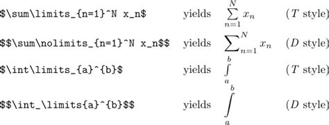 Large Operators Latex Manual