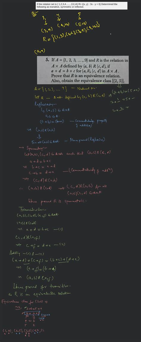 If The Relation Set Is 12341314 R X Y 3x Y 0 D