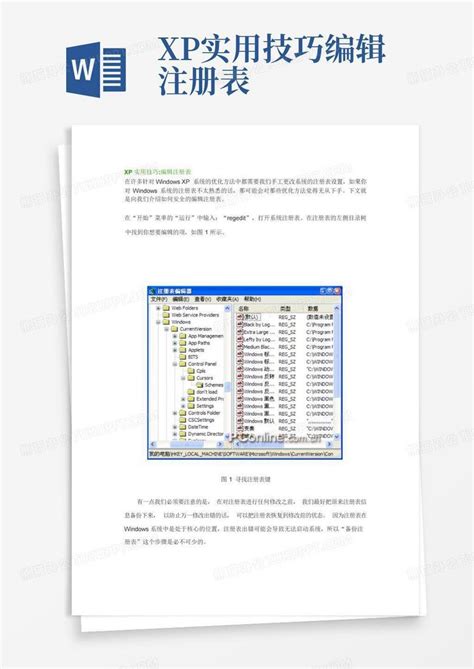 Xp实用技巧编辑注册表word模板下载编号lypvgkke熊猫办公