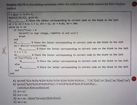 Solved Problem 5 Fill In The Missing Commands Within The