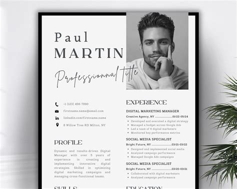 Modern Minimalist Resume Template Artofit