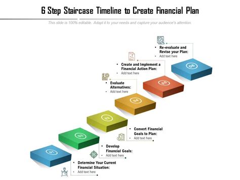 6 Step Staircase Timeline To Create Financial Plan Presentation