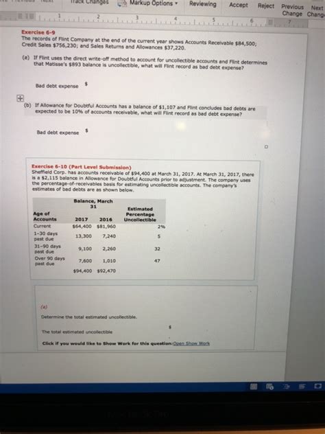 Solved S Markup Options Reviewing Accept Reject Previous