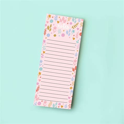 Floral Notepad Etsy