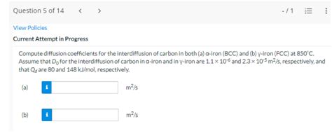 Solved Compute Diffusion Coefficients For The Interdiffusion