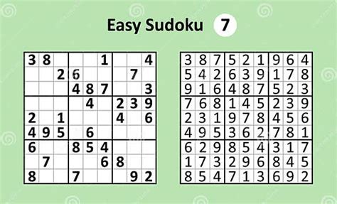 Sudoku Game With Answers Easy Complexity Stock Vector Illustration