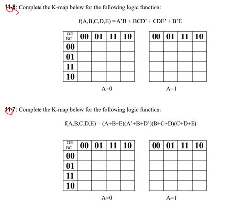 Solved 14 6 Complete The K Map Below For The Following