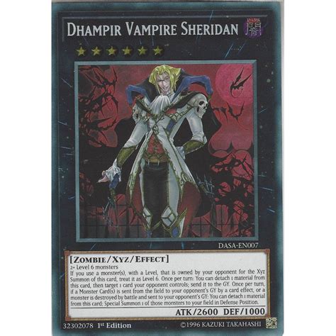Yu Gi Oh Trading Card Game Yu Gi Oh Dhampir Vampire Sheridan Dasa En007 Secret Rare Card