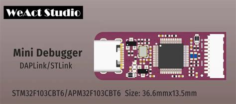 weact mini debugger daplink stlink v2 1 swd swo usb to uart module