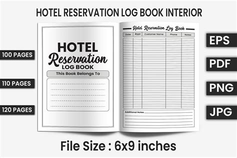 Hotel Reservation Log Book Kdp Graphic By Cuttinglab · Creative Fabrica