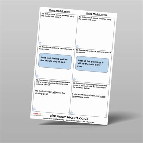 Year 5 Recognising Modal Verbs Application And Reasoning Resource