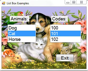 List Box Examples Sourcecodester