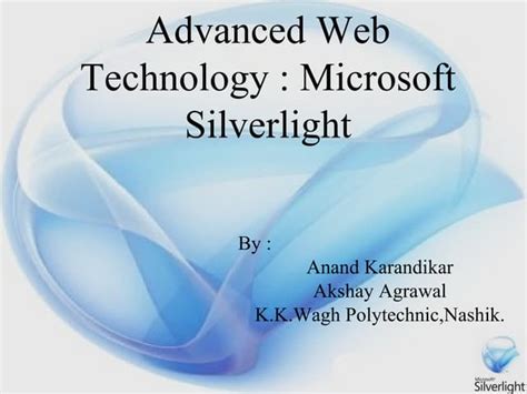 Advanced Web Technology Microsoft Silverlight Ppt Shareware And Freeware Computer Software
