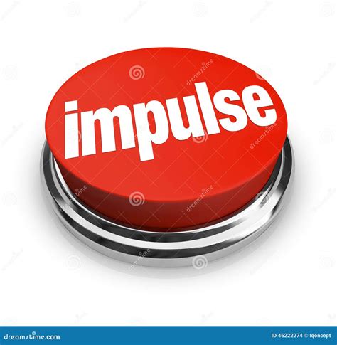 Impulse Word 3d Red Button Emotional Choice Purchase Shopping Stock