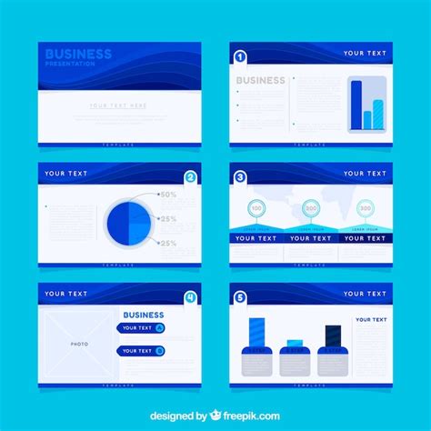 평면 스타일의 비즈니스 프리젠 테이션 템플릿 프리미엄 벡터