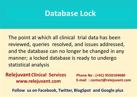 Database Lock In Clinical Data Management Relejuvant Clinical Services
