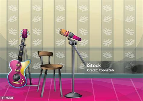 별도의 레이어가 있는 만화 벡터 일러스트 인테리어 뮤직룸 0명에 대한 스톡 벡터 아트 및 기타 이미지 0명 2차 도형