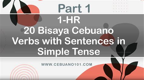 1 Hr 20 Verbs Bisaya English With Sentences In Simple Tense Basic