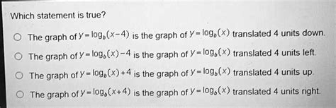 which statement is true the graph of y x 4 is the graph of y x translated 4 units down